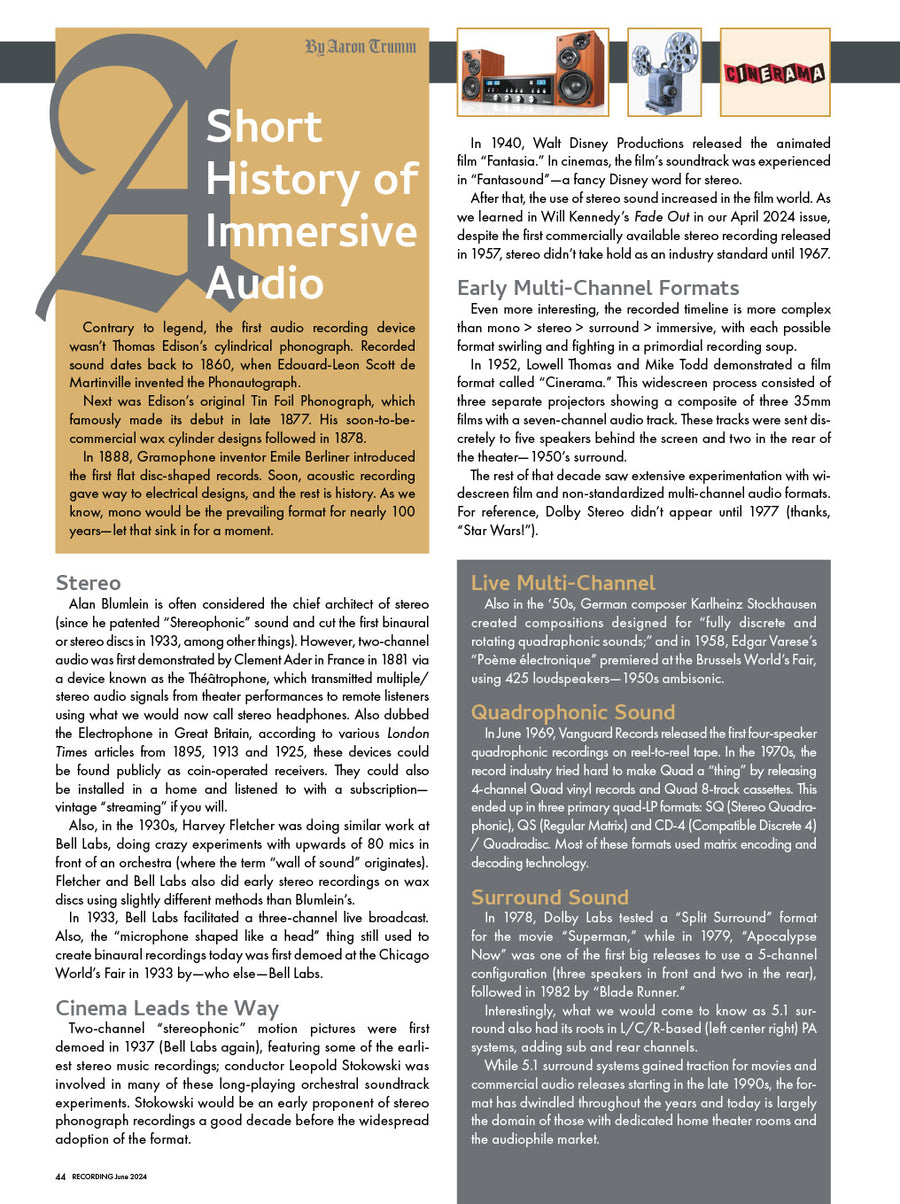 A Short History of Immersive Audio – Recording Magazine