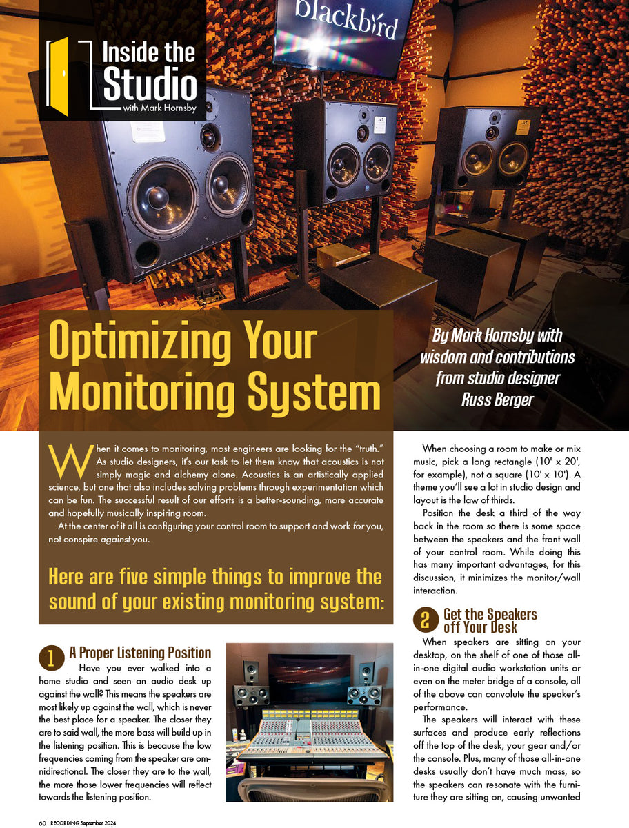Inside the Studio – Optimizing Your Monitoring System – Recording Magazine