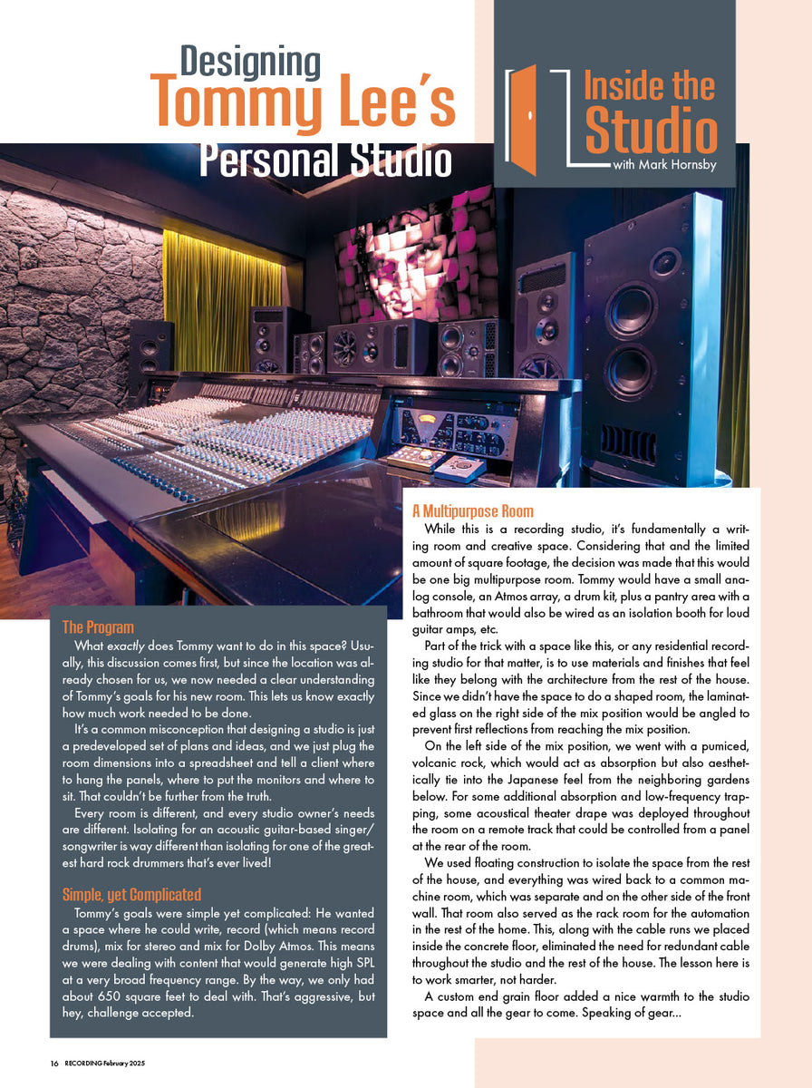 Inside the Studio - Designing Tommy Lee’s Personal Studio – Recording ...