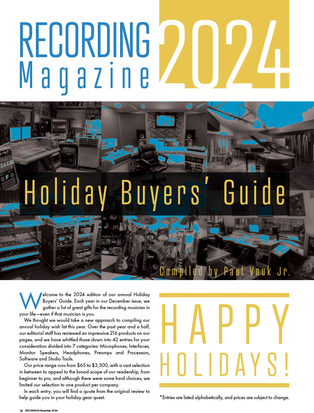RECORDING Magazine 2024 Holiday Buyers' Guide – Recording Magazine