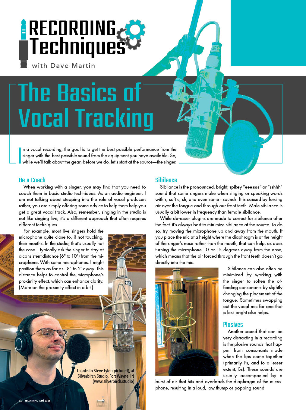 RECORDING Techniques - The Basics of Vocal Tracking – Recording Magazine