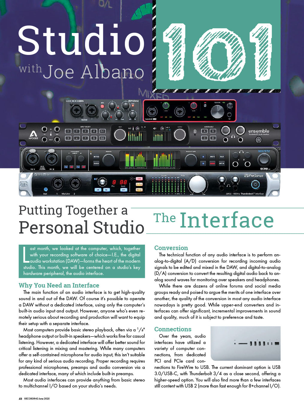 Studio 101 – Putting Together a Personal Computer: The Interface ...