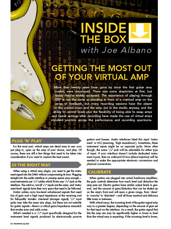 Inside the Box with Joe Albano: Getting the Most Out of Your Virtual A – Recording Magazine