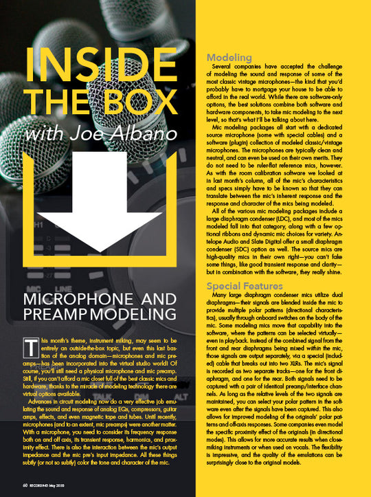 Inside the Box with Joe Albano: Microphone and Preamp Modeling ...