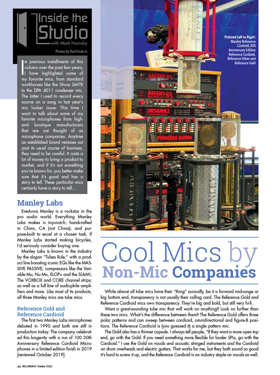 Inside the Studio – Cool Mics by Non-Mic Companies – Recording Magazine