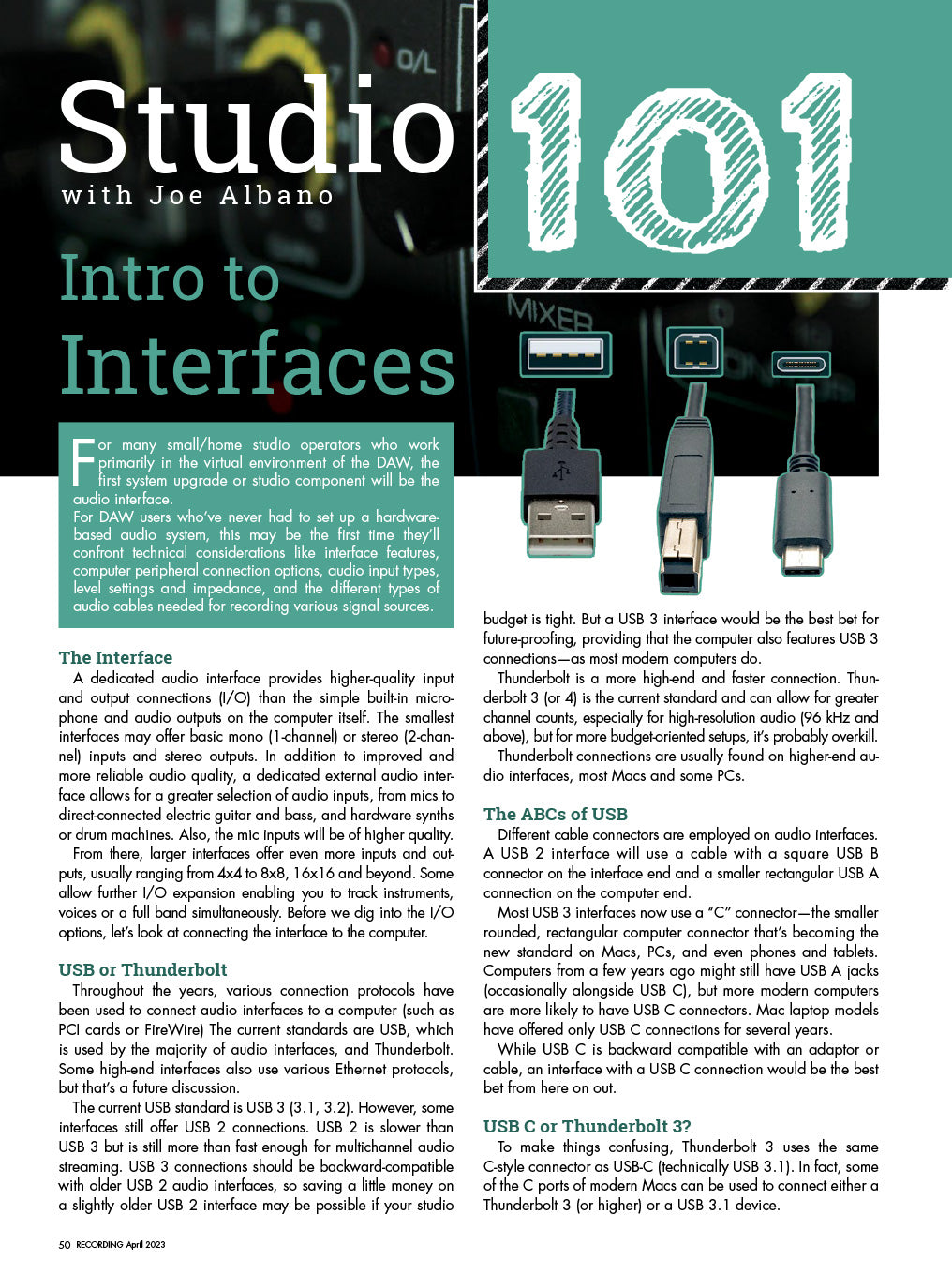 Studio 101 - Intro to Interfaces – Recording Magazine
