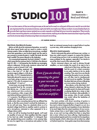 Studio 101 - Part 5: Instruments – Real and Virtual – Recording Magazine